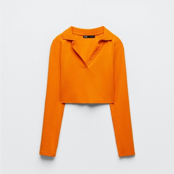 Zara | Tops | Zara Ribbed Polo Top | Poshmark